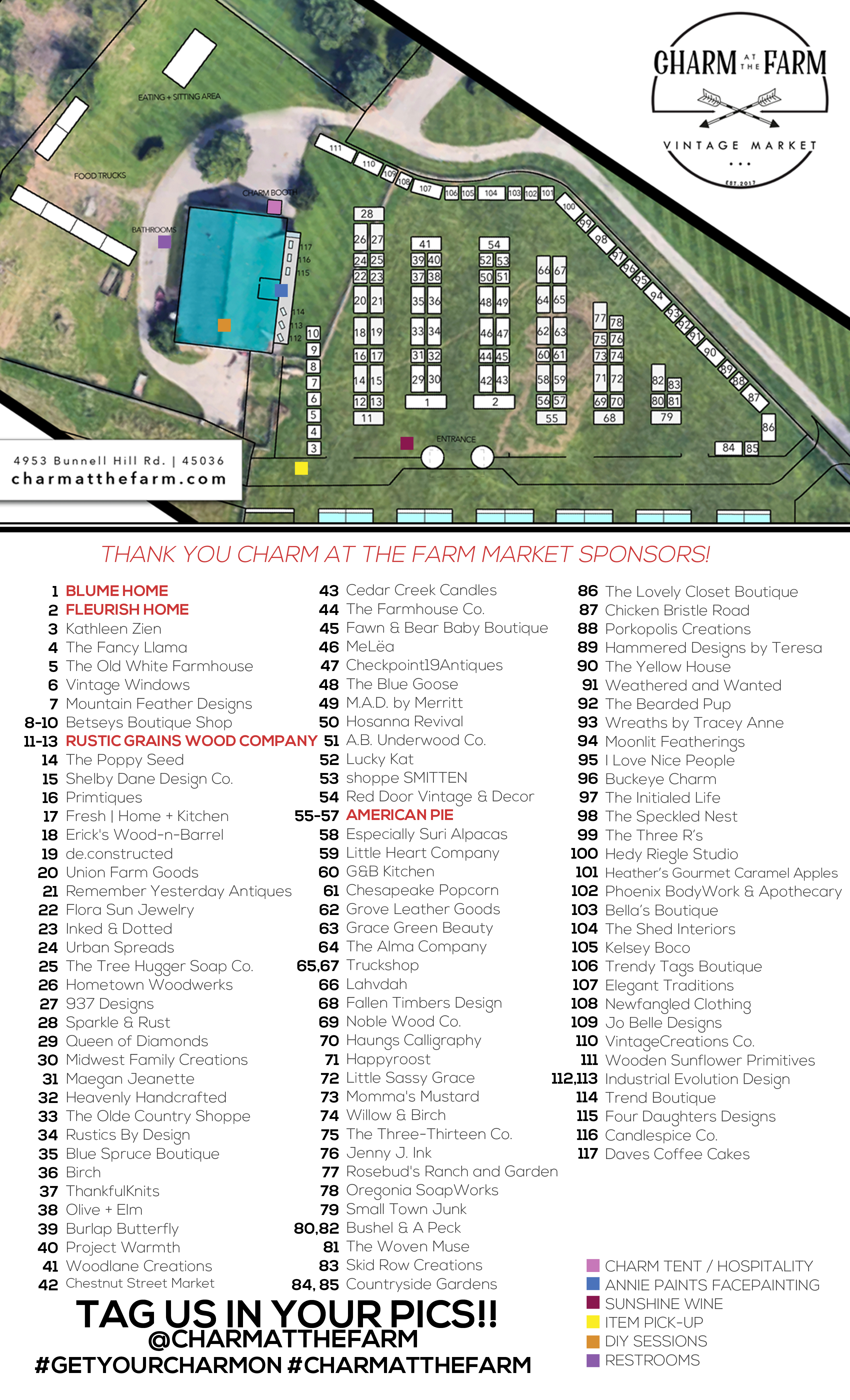 Vendor Map – Charm at the Farm